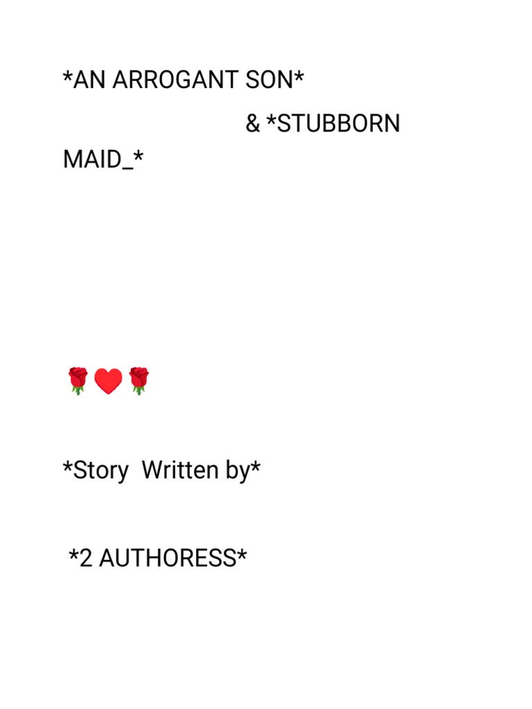 Arrogant Son and Stubborn Maid | PDF