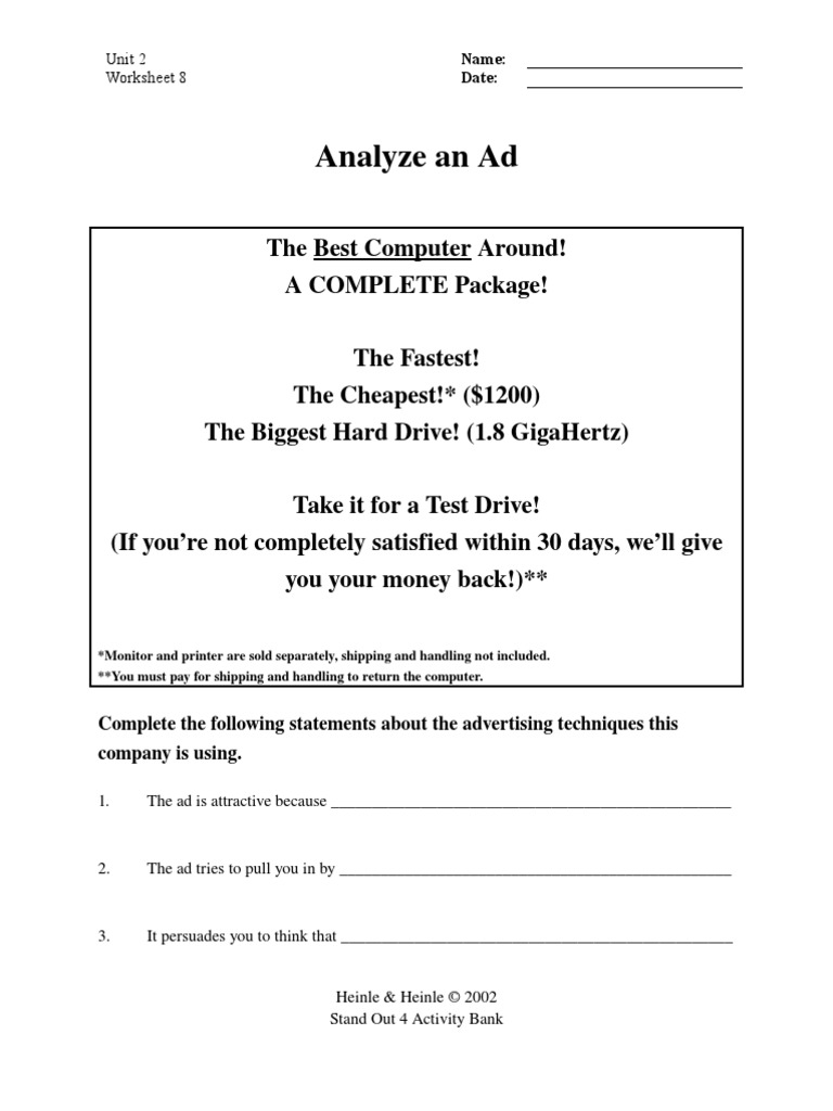 Unit 2, Worksheet 8 | PDF | Computing | Office Equipment