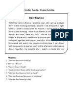 Sophies Daily Routine Reading Comprehension Exercises - 21729 | PDF ...
