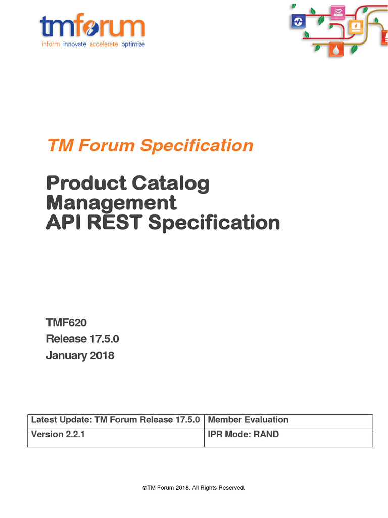 TMF620 Product Catalog Management API REST Specification R17.5.0 | PDF ...