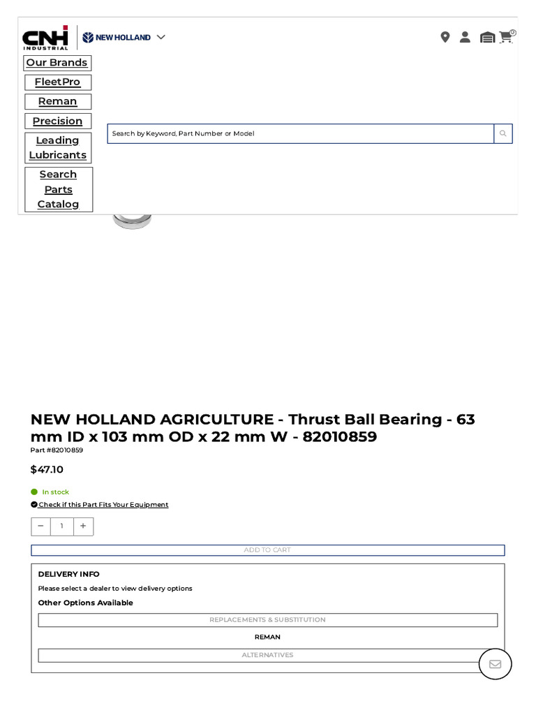 New Holland Thrust Ball Bearing 63mm | PDF | Computing
