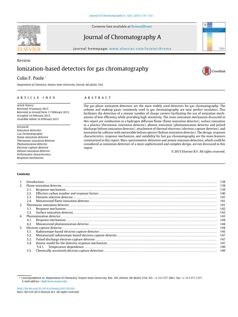 2015-Ionization-Based Detectors For Gas Chromatography (Poole) | PDF ...