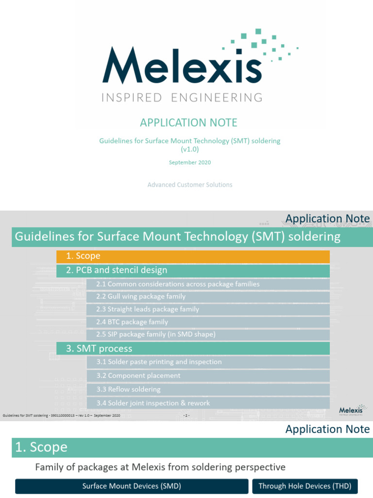 Guidelines-Surface-Mount-Technology-SMT-soldering-Application-Note-Melexis | PDF | Printed ...