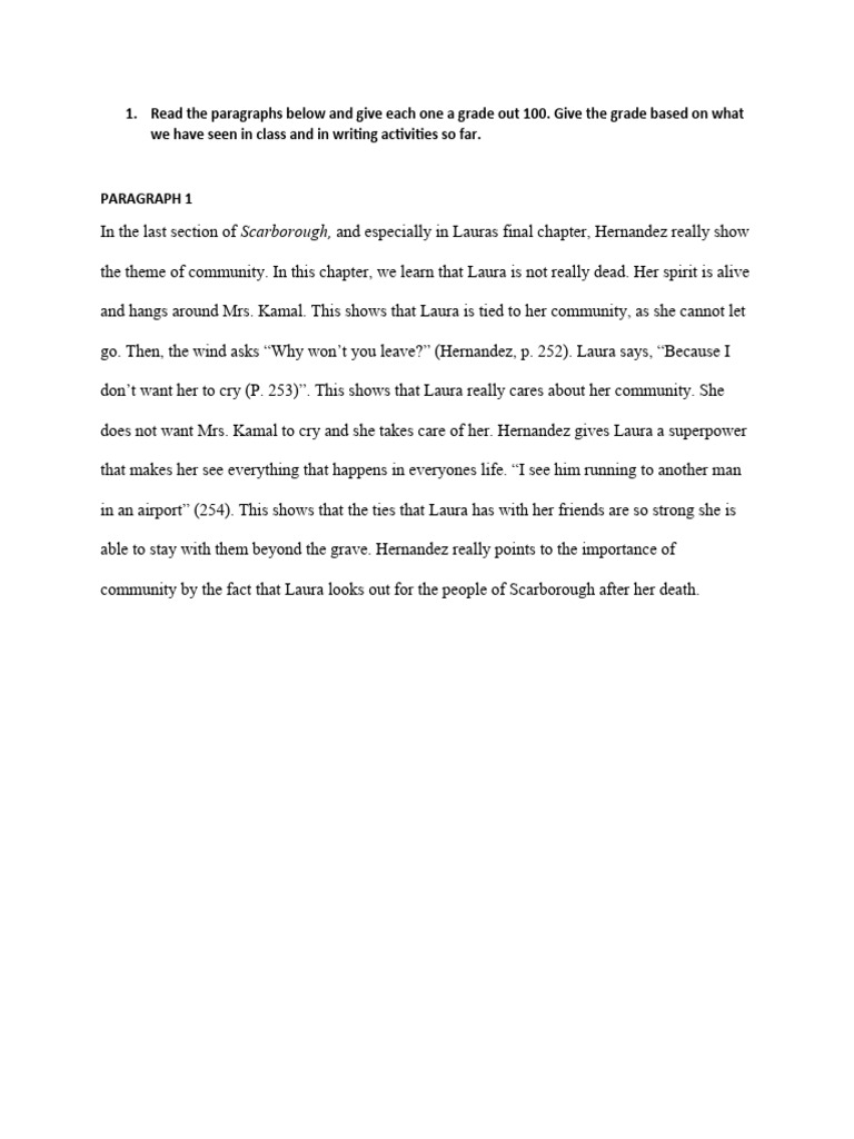 Paragraph Exercise | PDF