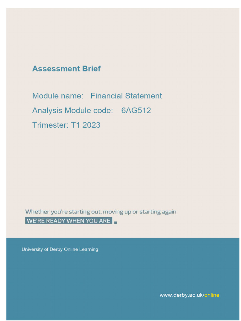6AG512 Financial Statement Analysis Assignment Brief 2023 | PDF ...