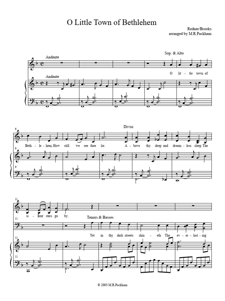 O Little Town of Bethlehem Sheet Music | PDF