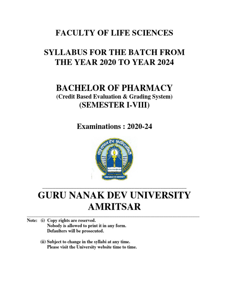 Syllabus For B Pharmacy 2020 | PDF | Heart | Pharmacology