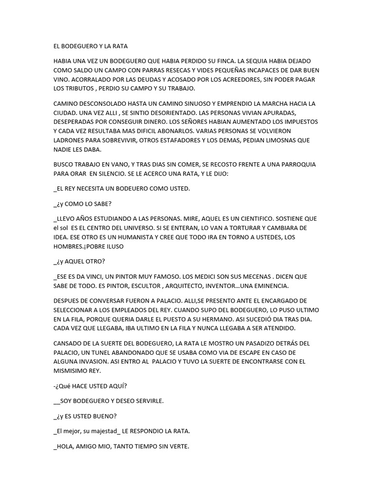 El Bodeguero y La Rata | PDF