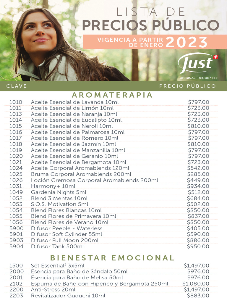 Lista Precios Publico 2023 | Descargar gratis PDF | Productos naturales ...