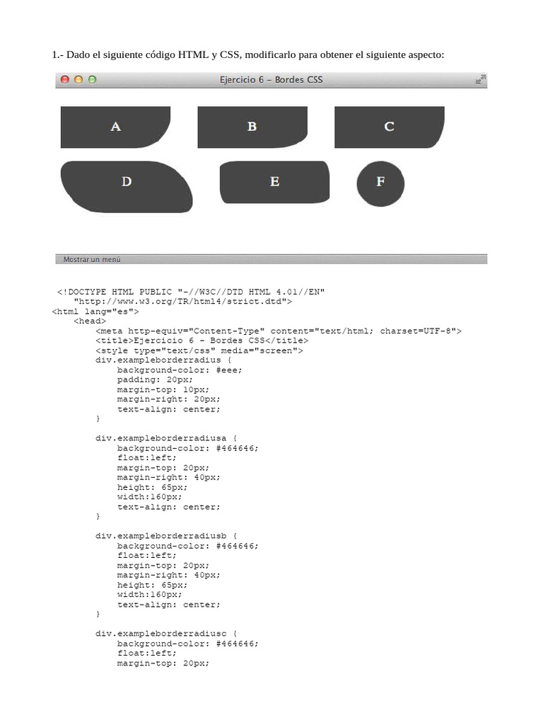 Tarea-Ejercicios CSS | PDF | World Wide Web Consortium | Computer File Formats