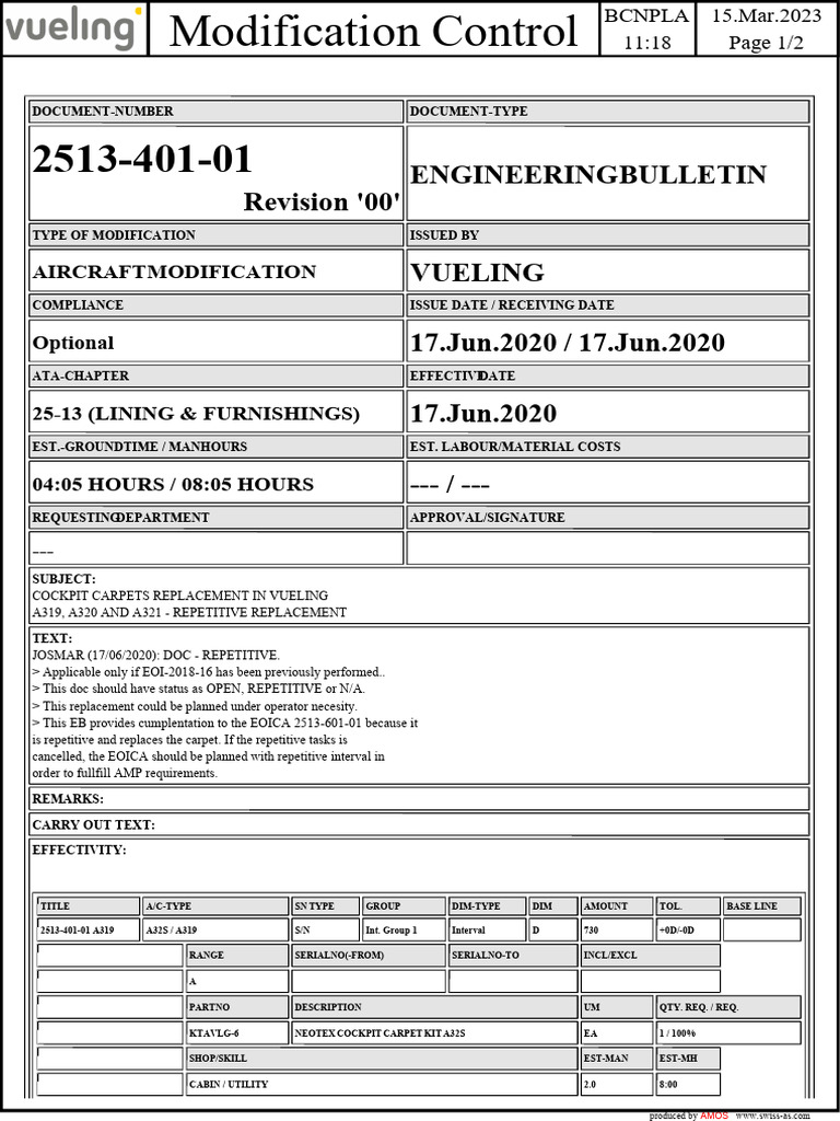 Revision '00' Engineering Bulletin | PDF | Airliner | Civil Aircraft