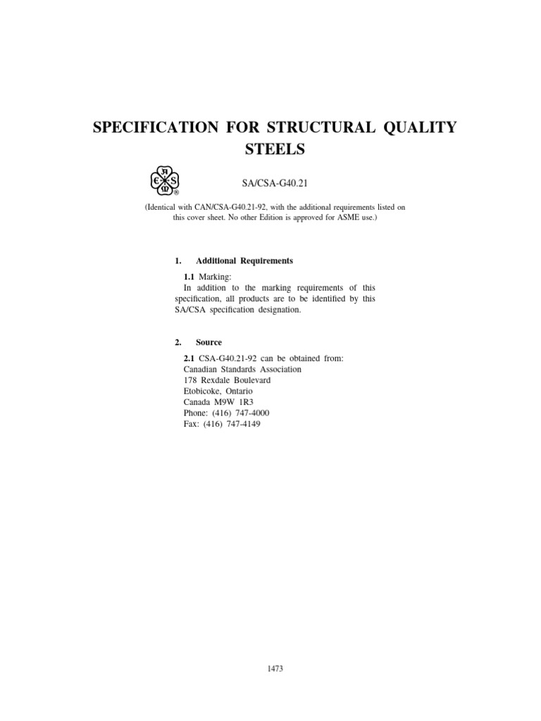Sa - Csa-G40.21 | PDF