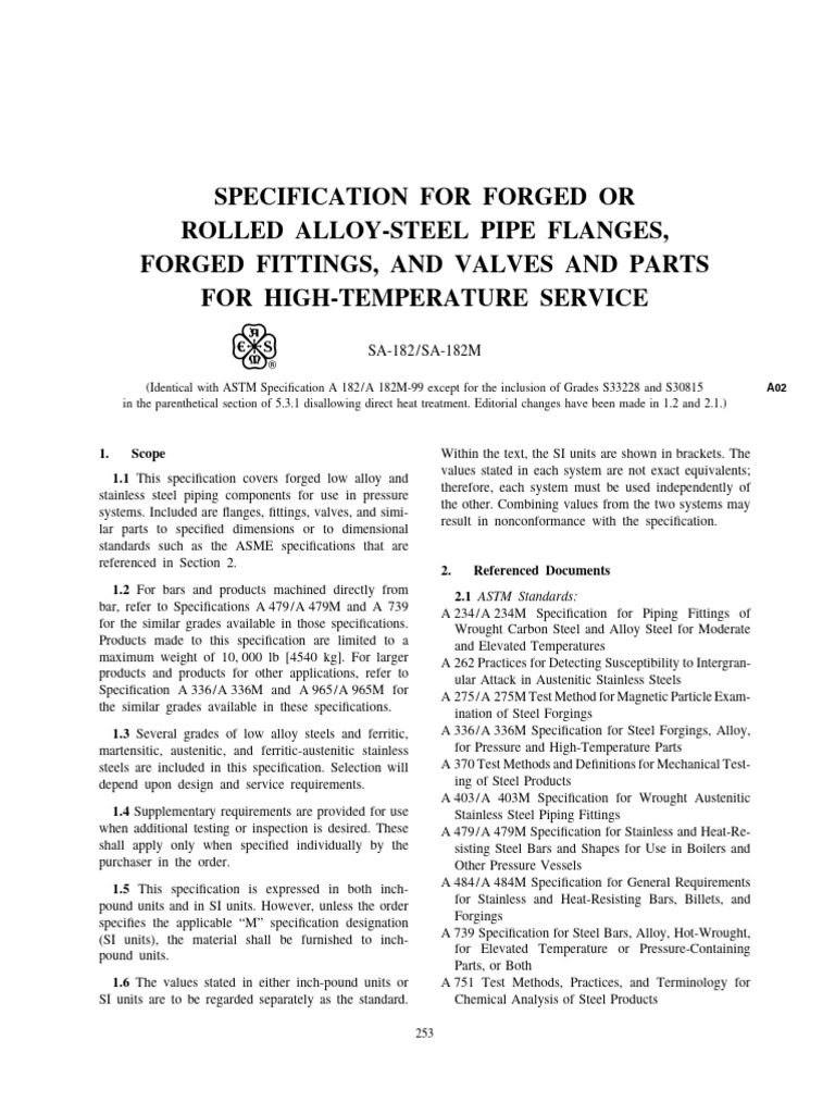 Specification For Forged or Rolled Alloy-Steel Pipe Flanges, Forged Fittings, and Valves and ...