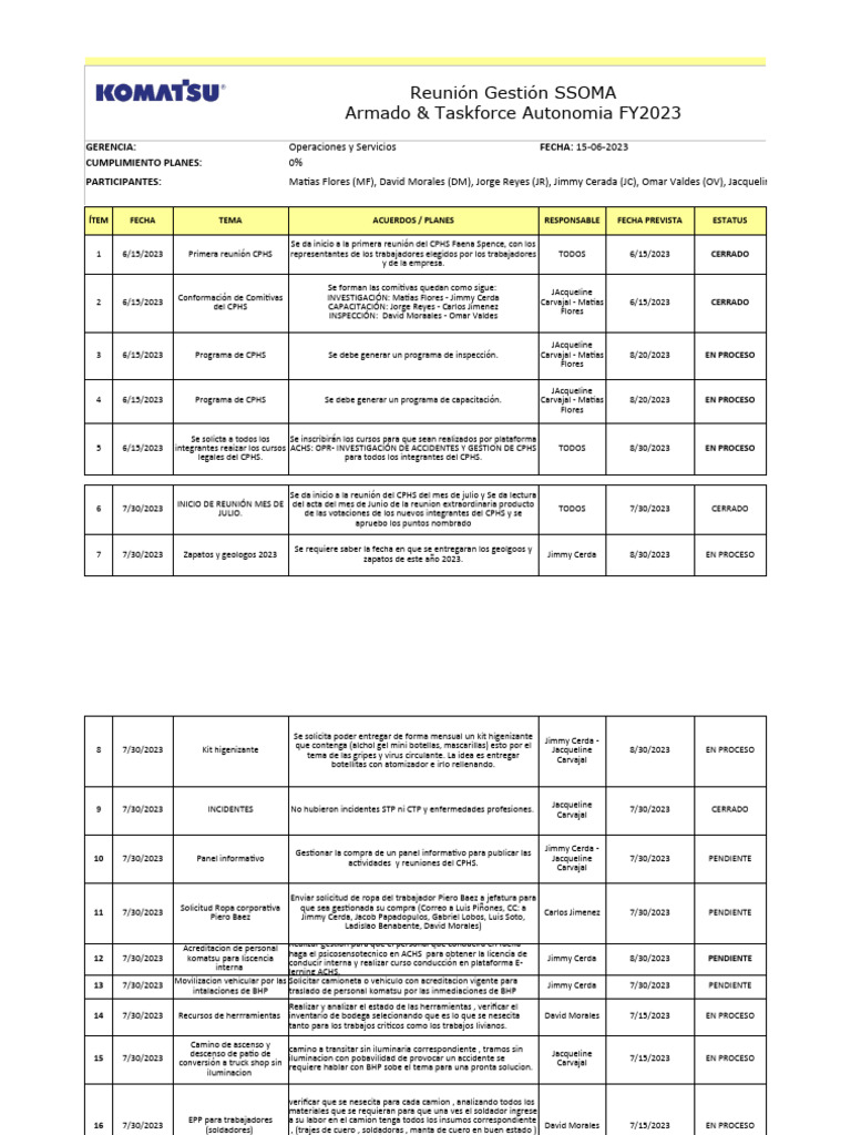 Acta CPHS Faena Spence | PDF
