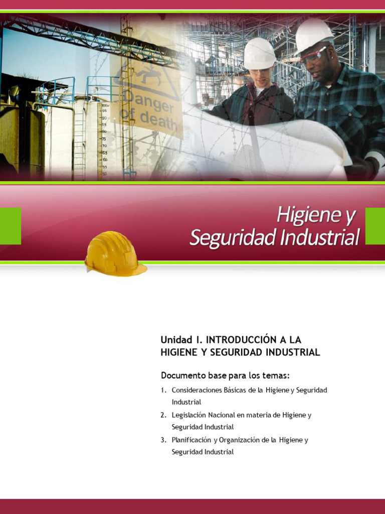 HSI U1 PDF | PDF | Higiene Ocupacional | Seguridad y salud ocupacional