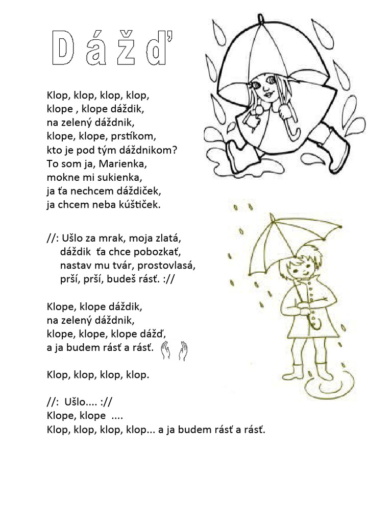 Texty Piesní Ako Pracovné Listy | PDF