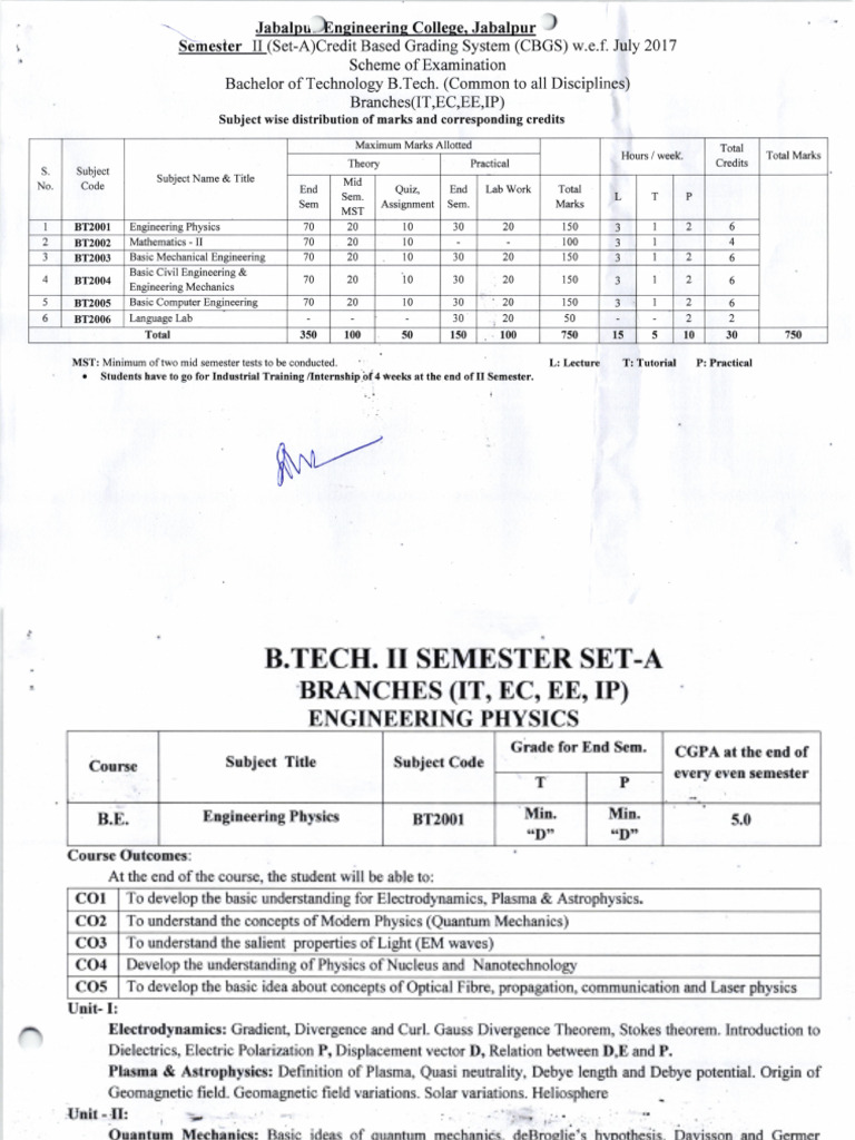 B.Tech. II SEMESTER SET A041018054102 | Download Free PDF | Partial Differential Equation ...