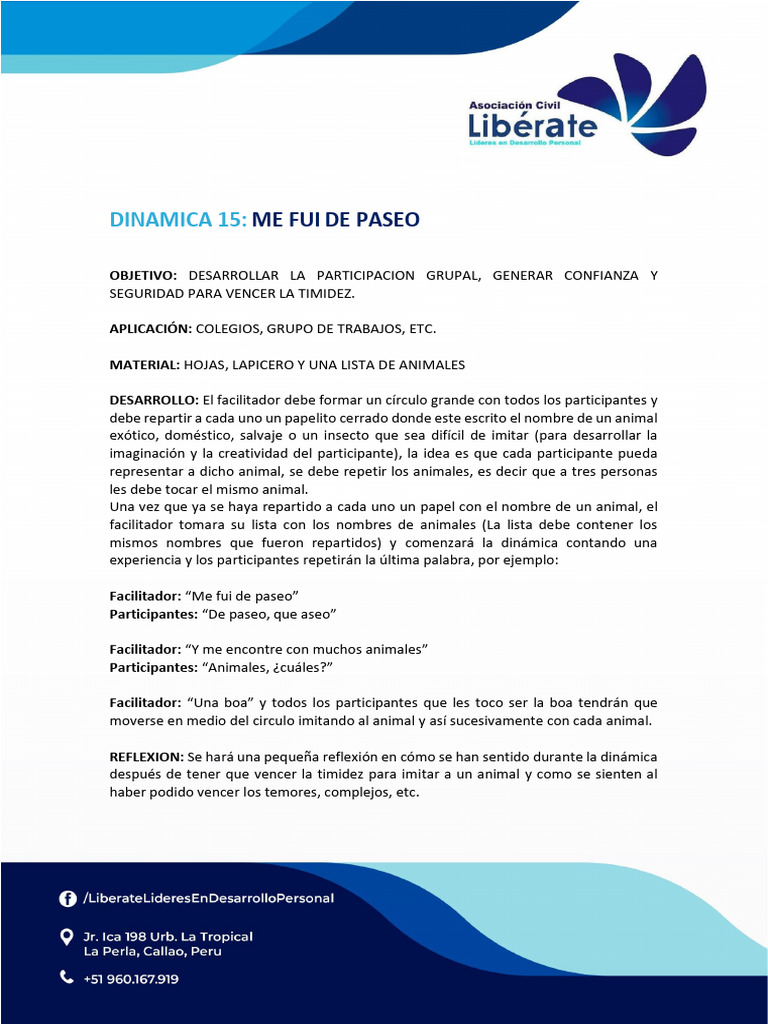 Dinamica 15. - Me Fui de Paseo | PDF