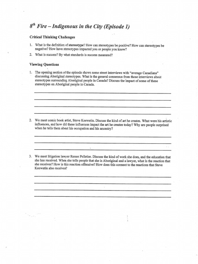 8th Fire Episode 1 Viewing Qs | PDF