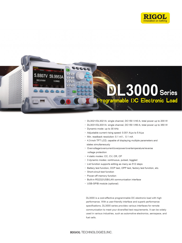 DL3000 DataSheet EN tcm15-3977 | PDF | Power Supply | Computer Engineering