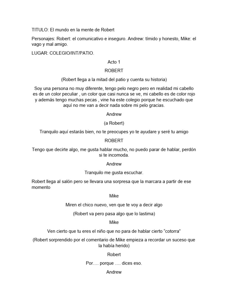 Guion de La Obra de Los Titeres | PDF