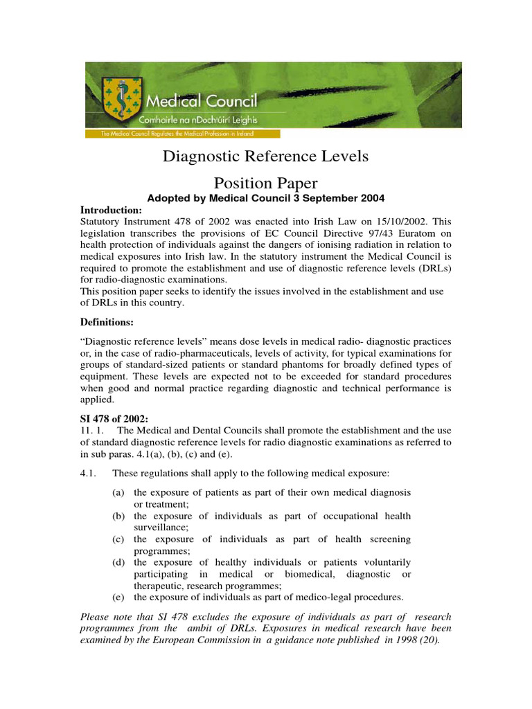 Establishing Diagnostic Reference Levels | PDF | Ct Scan | Dosimetry