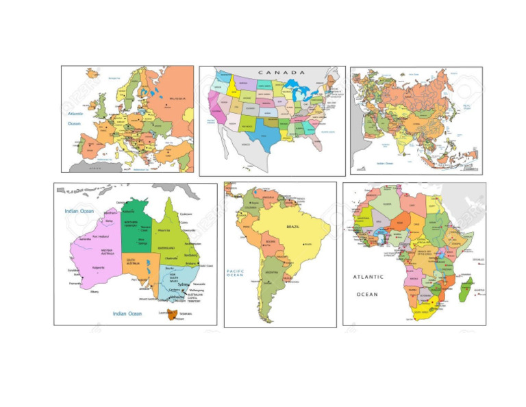 Mapa Politico de Continentes | PDF