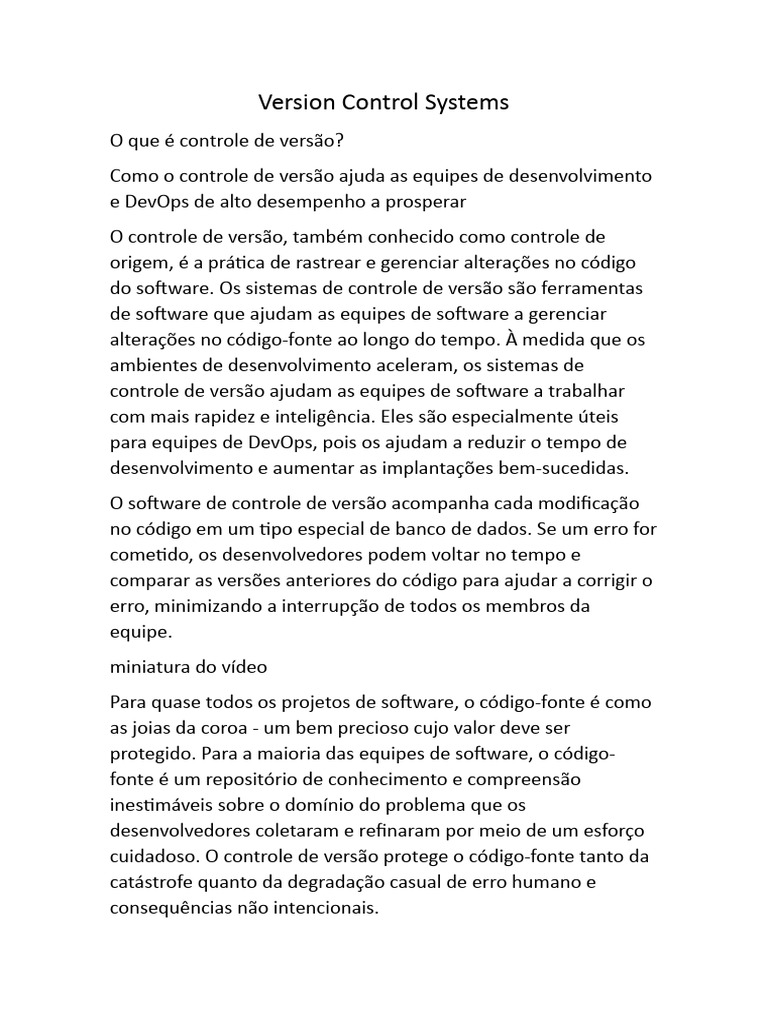 Version Control Systems-Git | PDF | Controle de versão | Programas