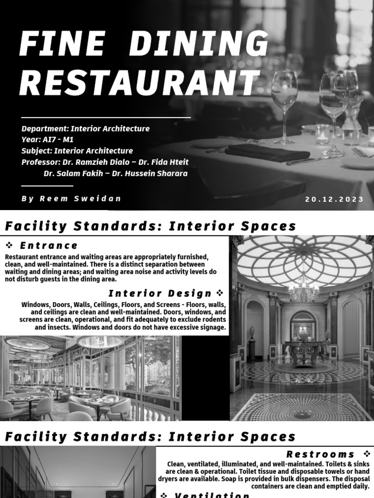 Fine Dining Restaurant Design Standards | PDF | Cooking, Food & Wine ...