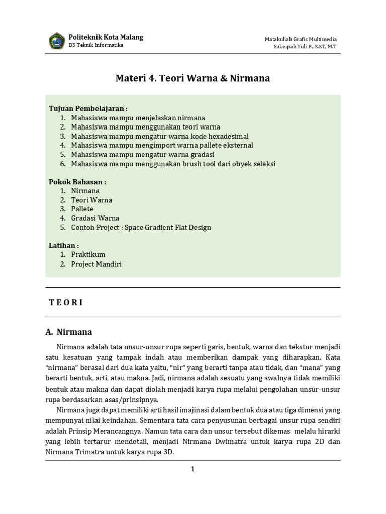 Materi #4 - Teori Warna Nirmana | PDF