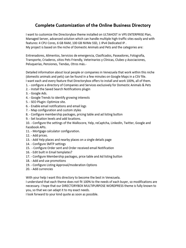 Complete Customization of The Online Business Directory | PDF