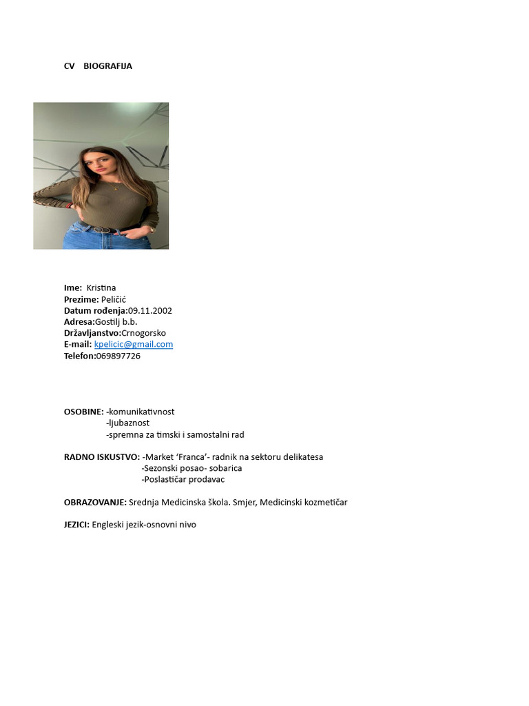 CV Biografija | PDF