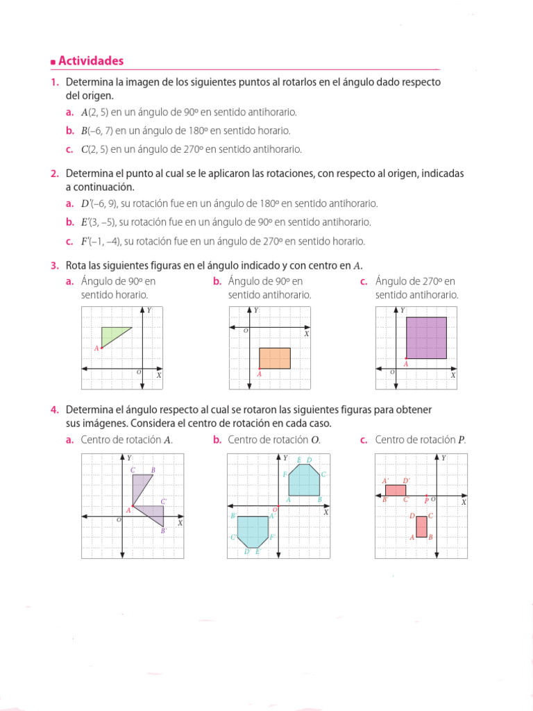 Transformaciones Geometricas 2° | PDF | Rotación | Matemáticas
