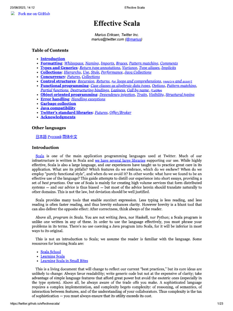 Twitter Effective Scala | PDF