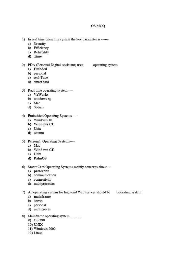 Os MCQ | PDF | Process (Computing) | Thread (Computing)
