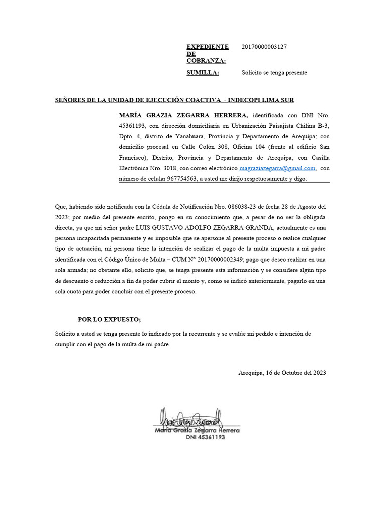 Solicito Se Tenga Presente | PDF