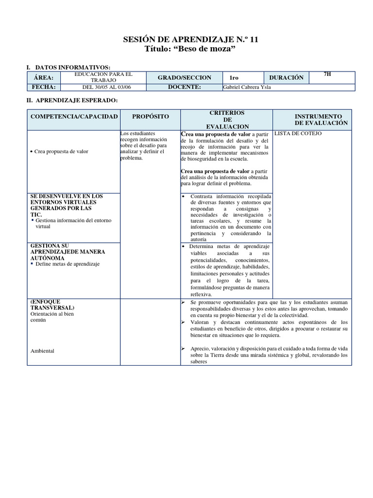 Propuesta de Valor en Educación 1ro | PDF | Aprendizaje | Evaluación
