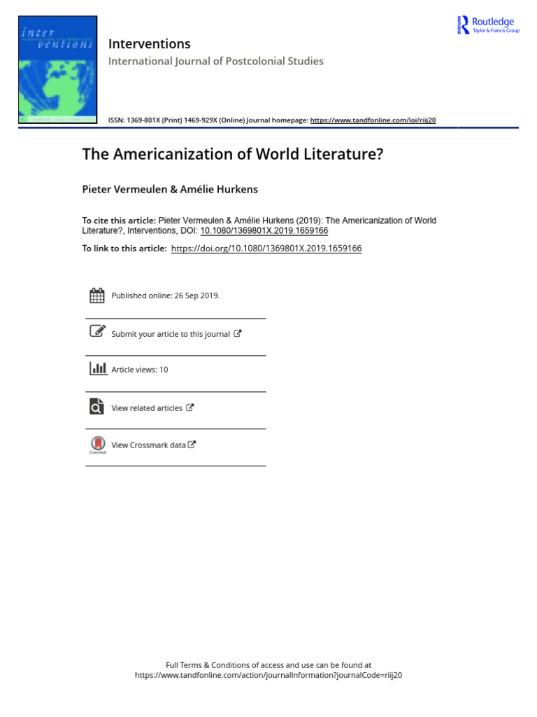 The Americanization of World Literature | PDF | Translations | Publishing