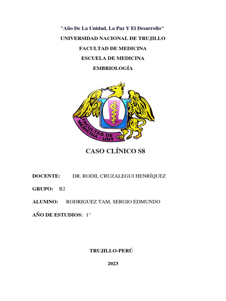 Caso Clínico Embrio S8 | PDF | Vértebra | El embarazo