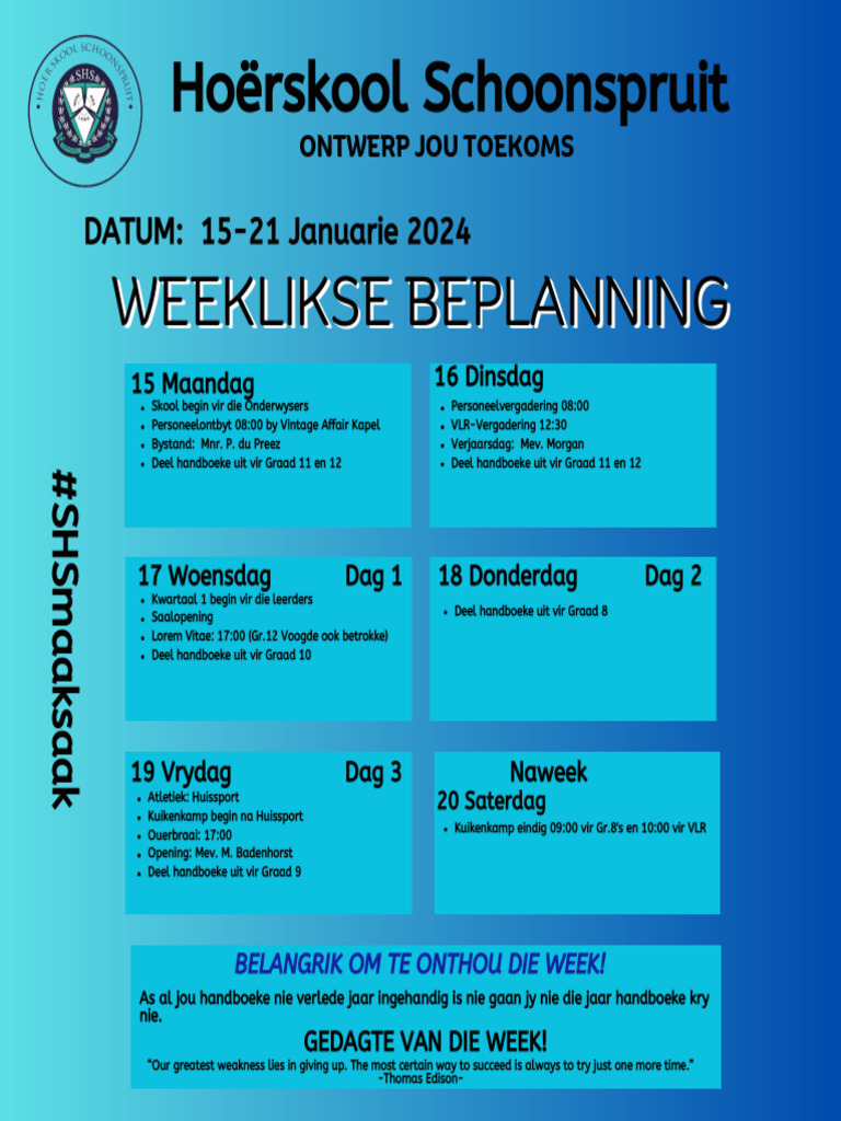 Week 1 Beplanning | PDF