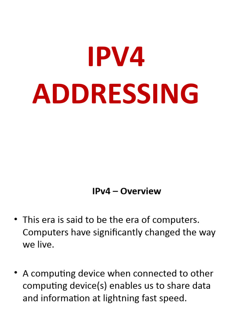 Ccna Ipv4 Addressing | Download Free PDF | Ip Address | Internet Protocol Suite