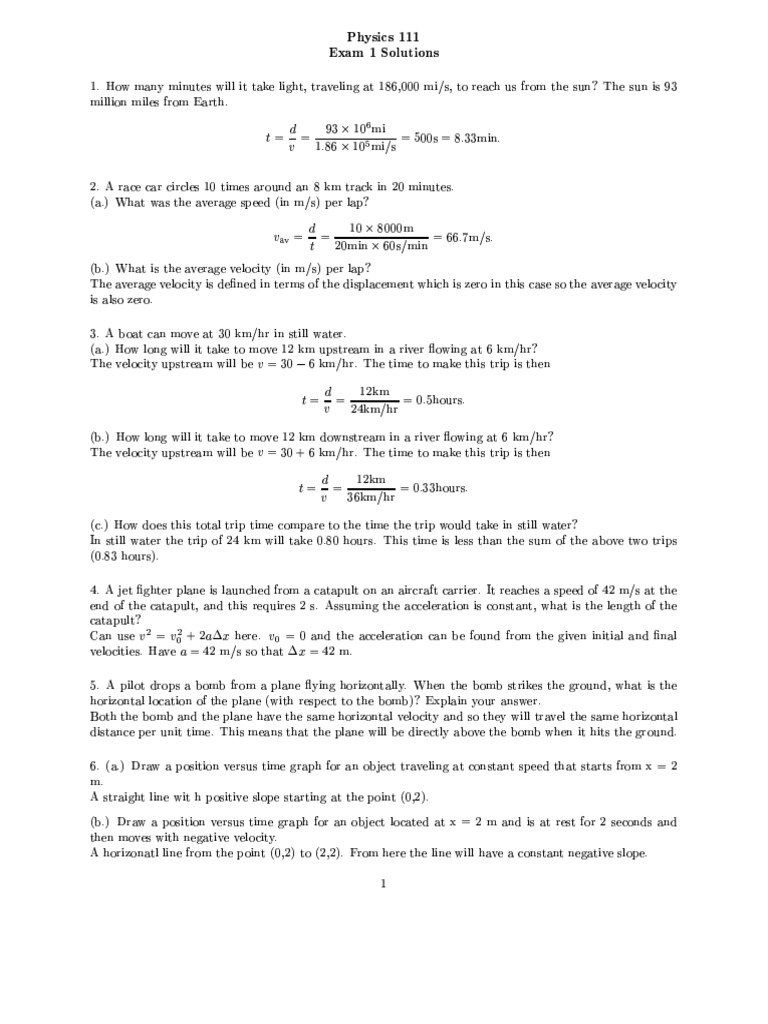 Asu Exam 1 Solutions | PDF