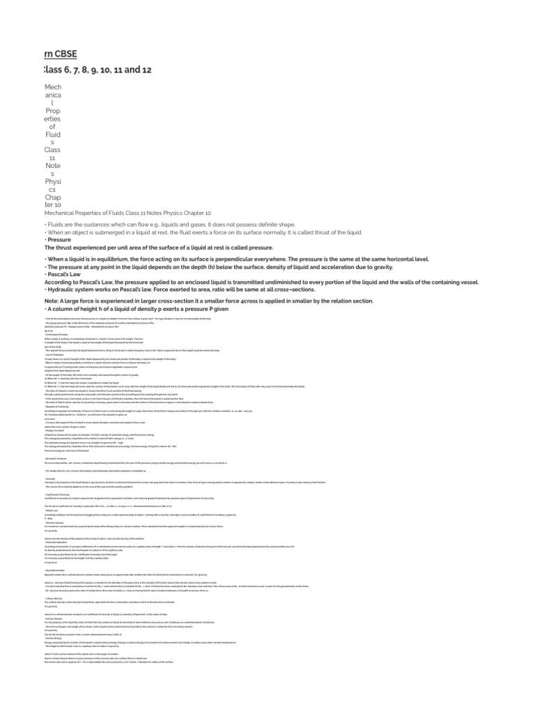 Mechanical Notes 4 | PDF | Pressure | Liquids