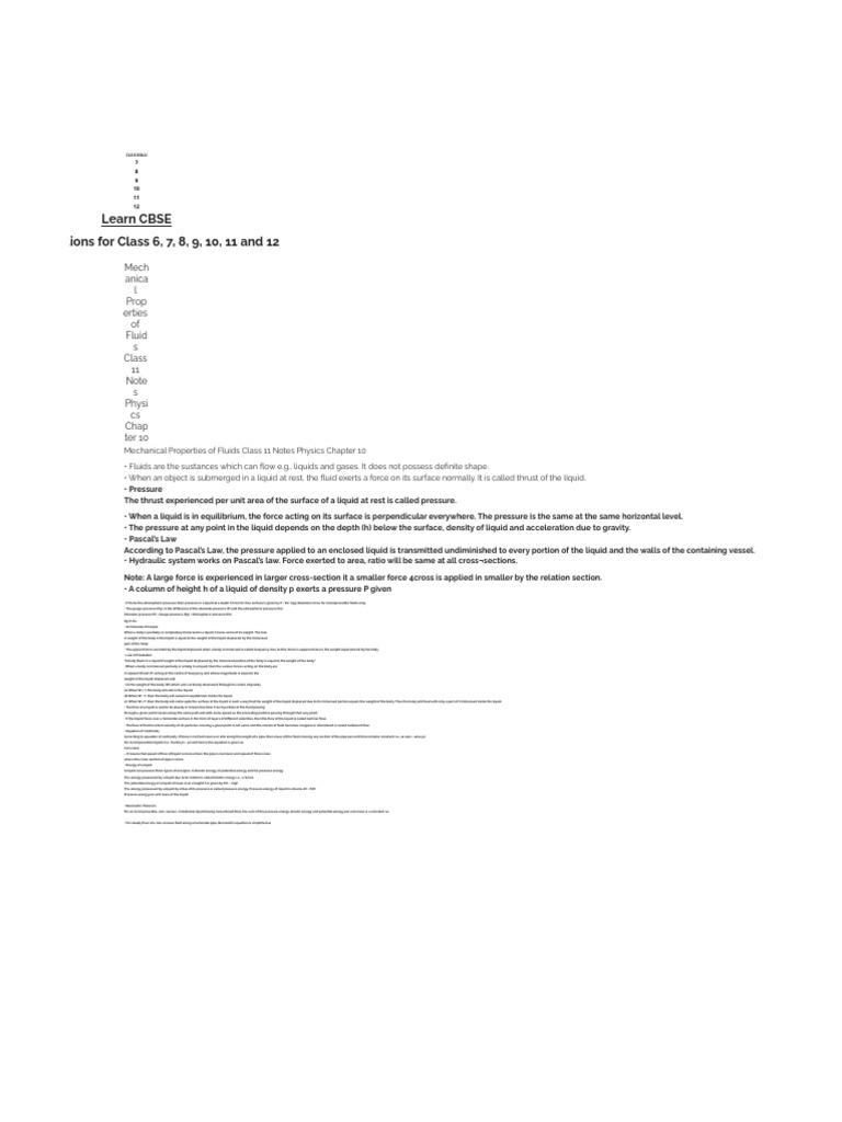 Mechanical Notes 1 | PDF | Pressure | Buoyancy