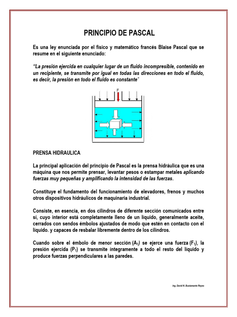 2 Principio de Pascal | PDF | Ingeniero civil | Mecánica