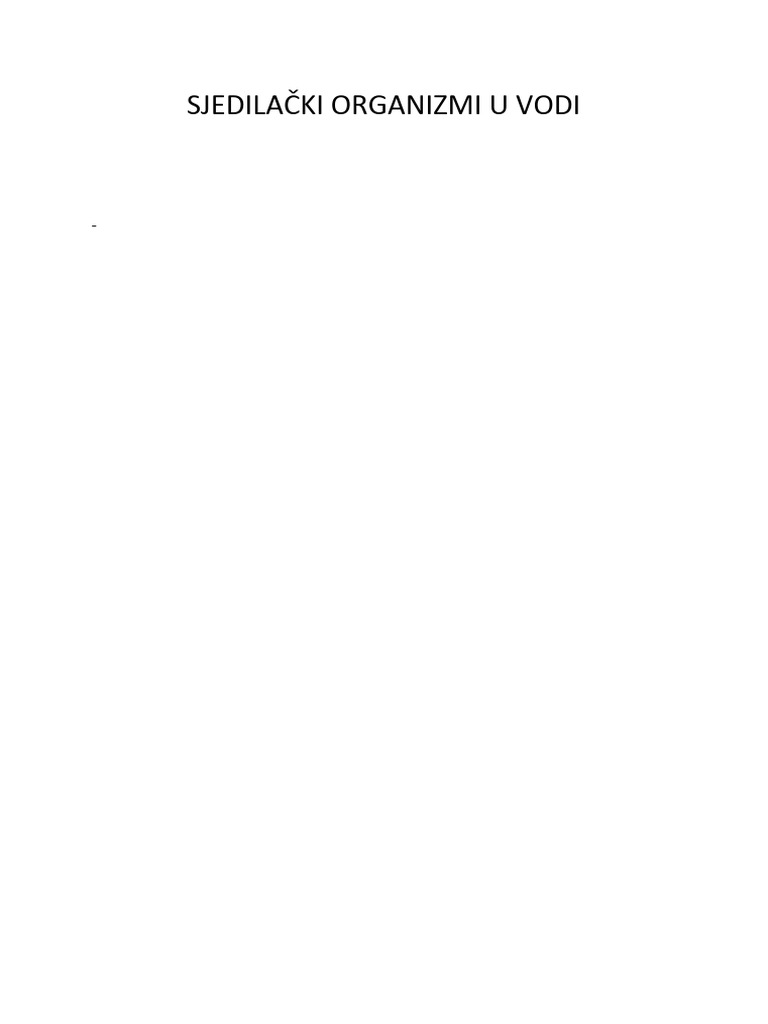 Sjedilački Organizmi U Vodi | PDF
