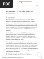 Hot Tapping Safety and Procedure Guide | PDF | Welding | Construction