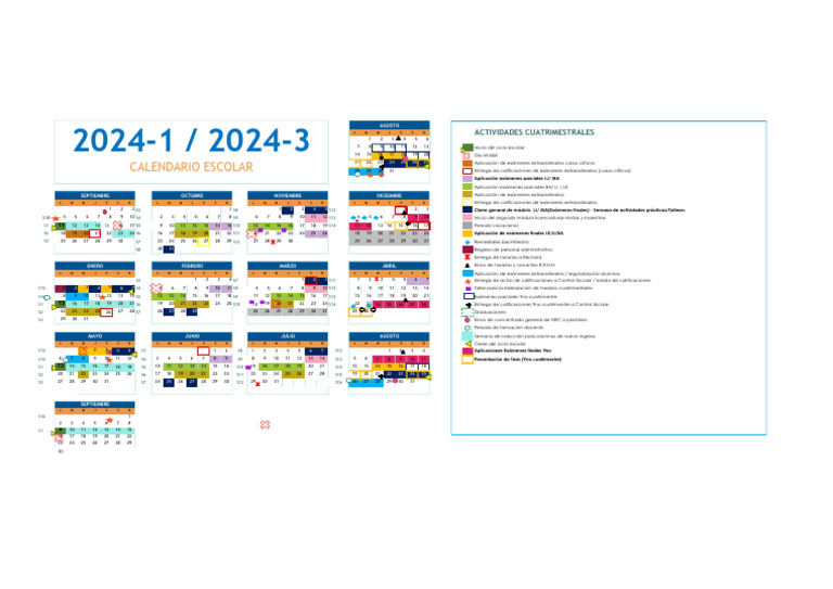 Calendario Escolar UTC 2024 | PDF