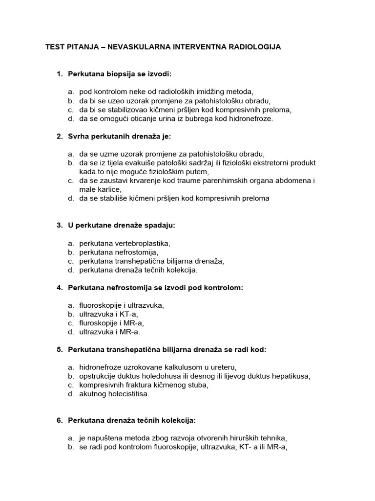 Nevaskularna Interventna Radiologija | PDF