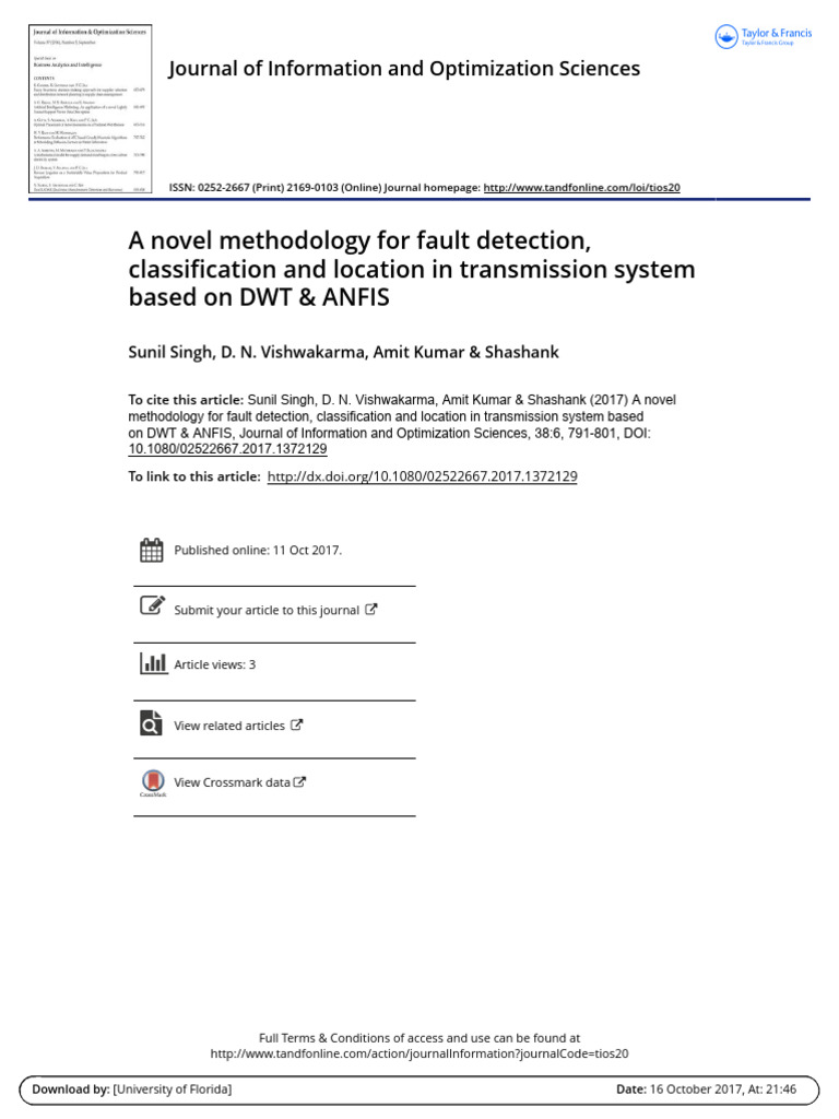 A Novel Methodology For Fault Detection Classification And Location In